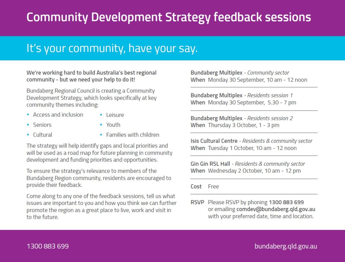 Have your say on Community Development Strategy – Bundaberg Now